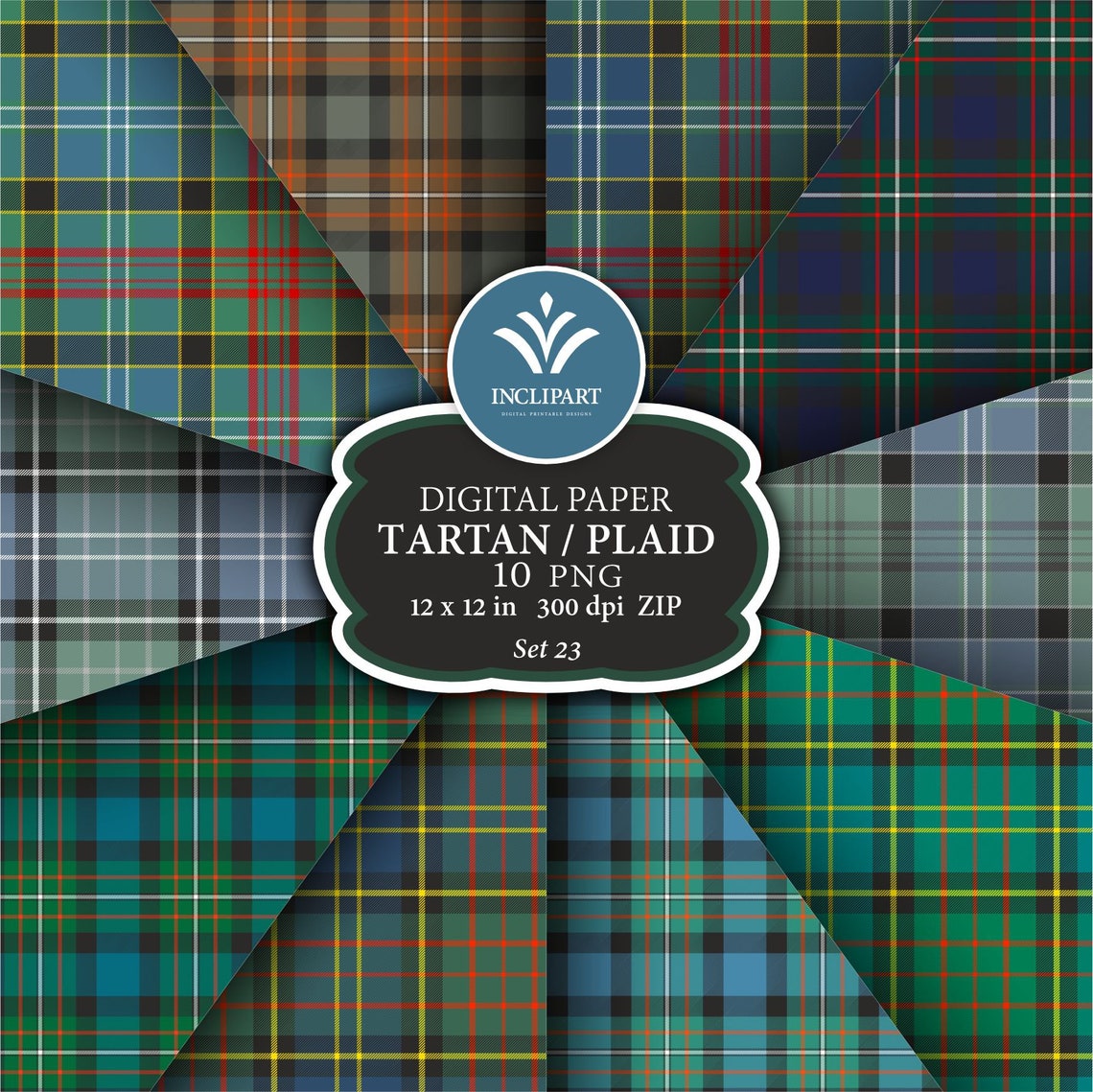 Tartan Digital Paper Clipart PNG File Format. Caldwell - Etsy