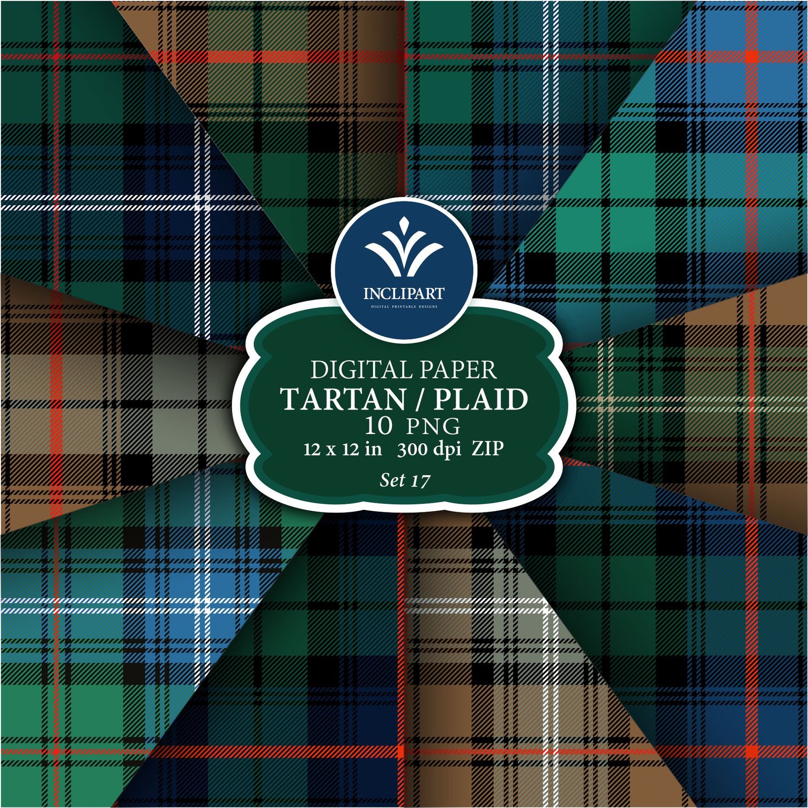 Tartan Digital Paper Clipart PNG File Format. Urquhart Tartan - Etsy