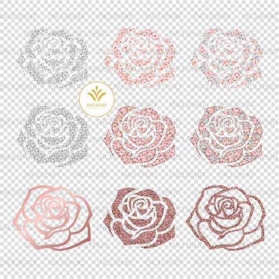 Diamond Roses digital clip art in PNG file format Business use Instant ...