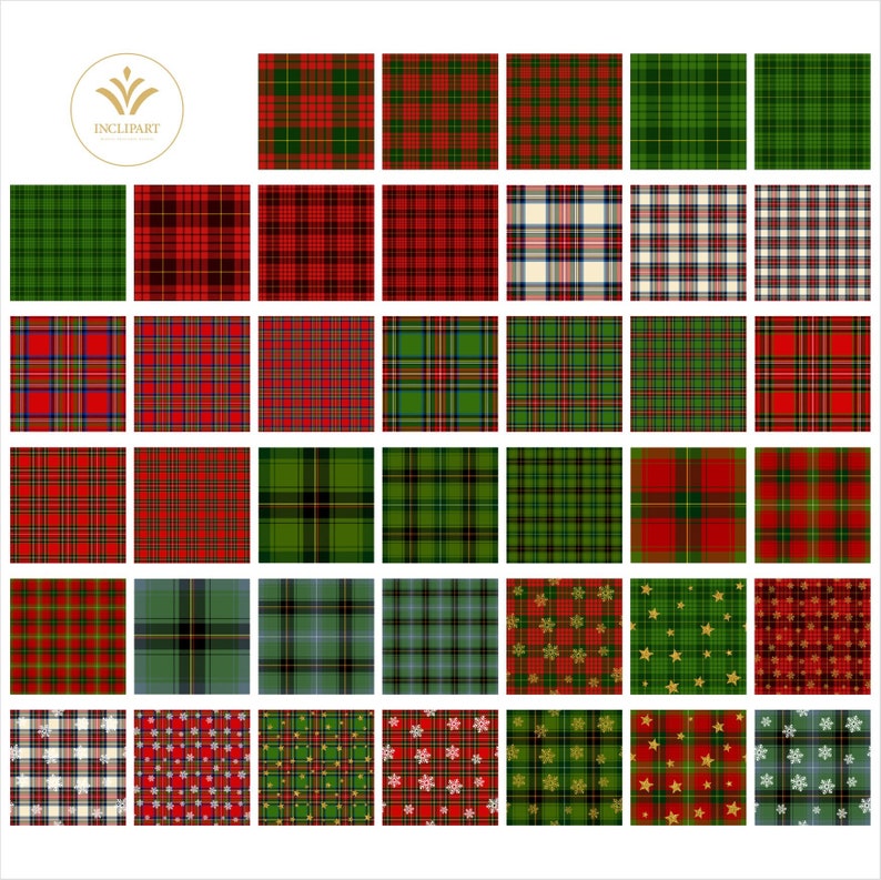 Christmas Tartan Digital Paper Clipart PNG. Scottish Plaid - Etsy
