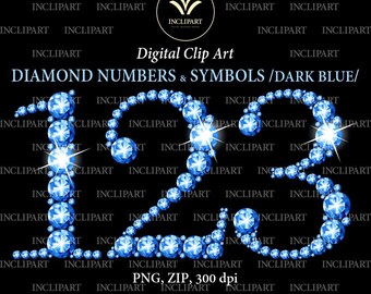 Dark Blue Numbers - Etsy
