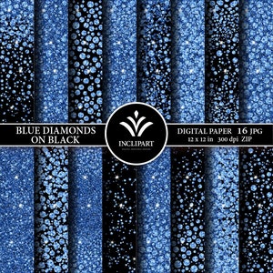Blue Diamond Digital Paper Clipart JPG. Blink Rhinestone, Gem Glitter ...