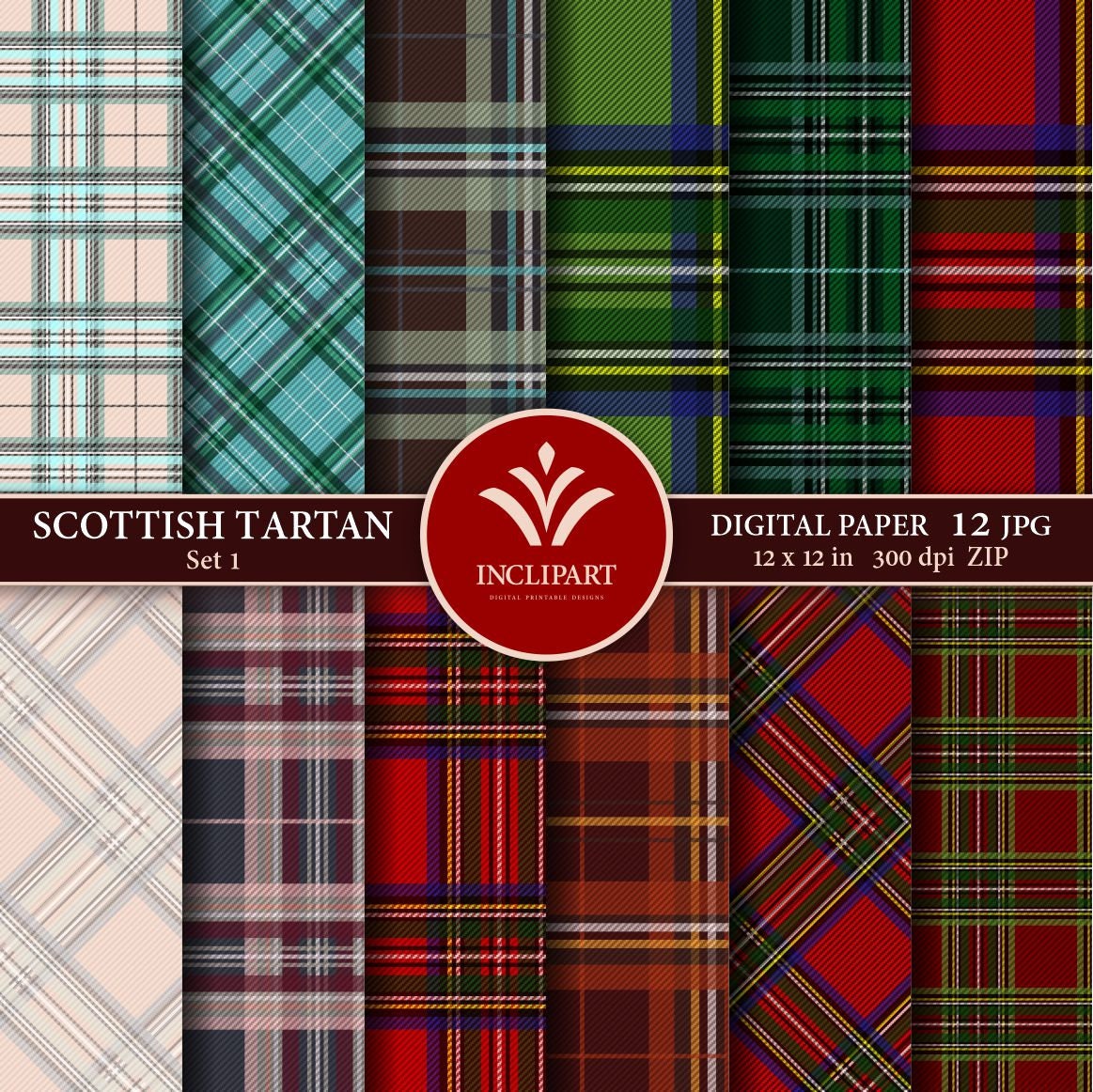 Tartan Digital Paper clipart. Seamless background digital | Etsy