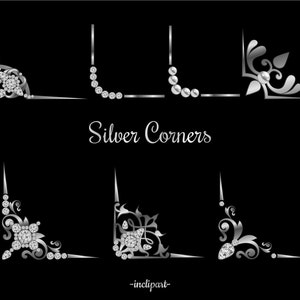 Silver Corner, Page Divider Clipart. 15 Various Decorative Elements in ...