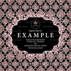 Rose Gold Diamond Frames, Overlay Digital Clipart PNG. Digital Sparkle ...