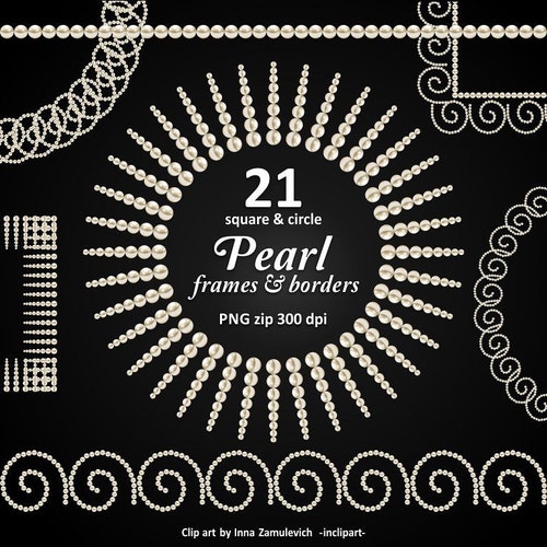 Diamond Borders Digital Clip Art PNG Format. Rhinestone - Etsy