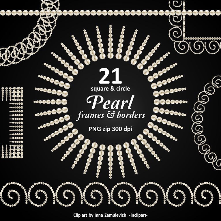 Pearl Borders Clip Art