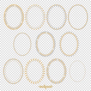 Oval Diamond Frames Clipart. Silver, Gold Gem Frames, Overlay ...