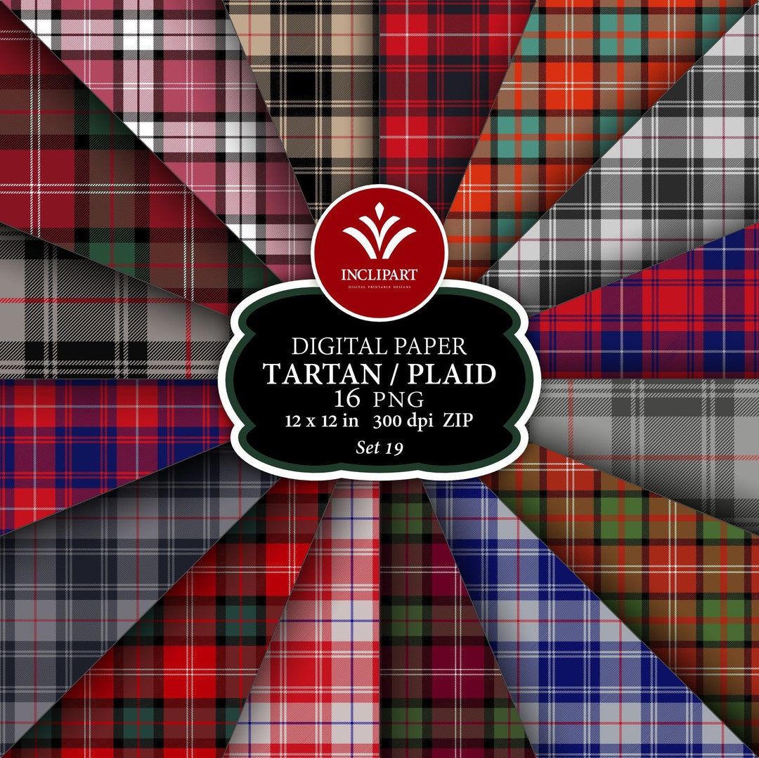 Tartan Digital Paper Clipart PNG File Format. Moffat, Nisbet Tartan ...