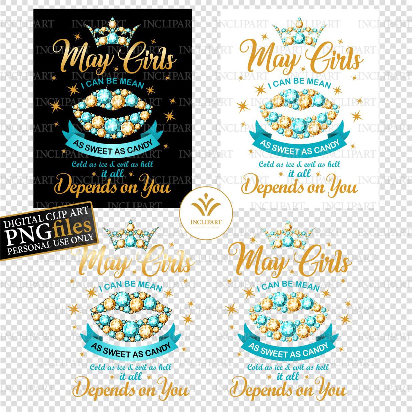 May Girls Digital Clipart PNG File Format. Birthday Party Clip - Etsy