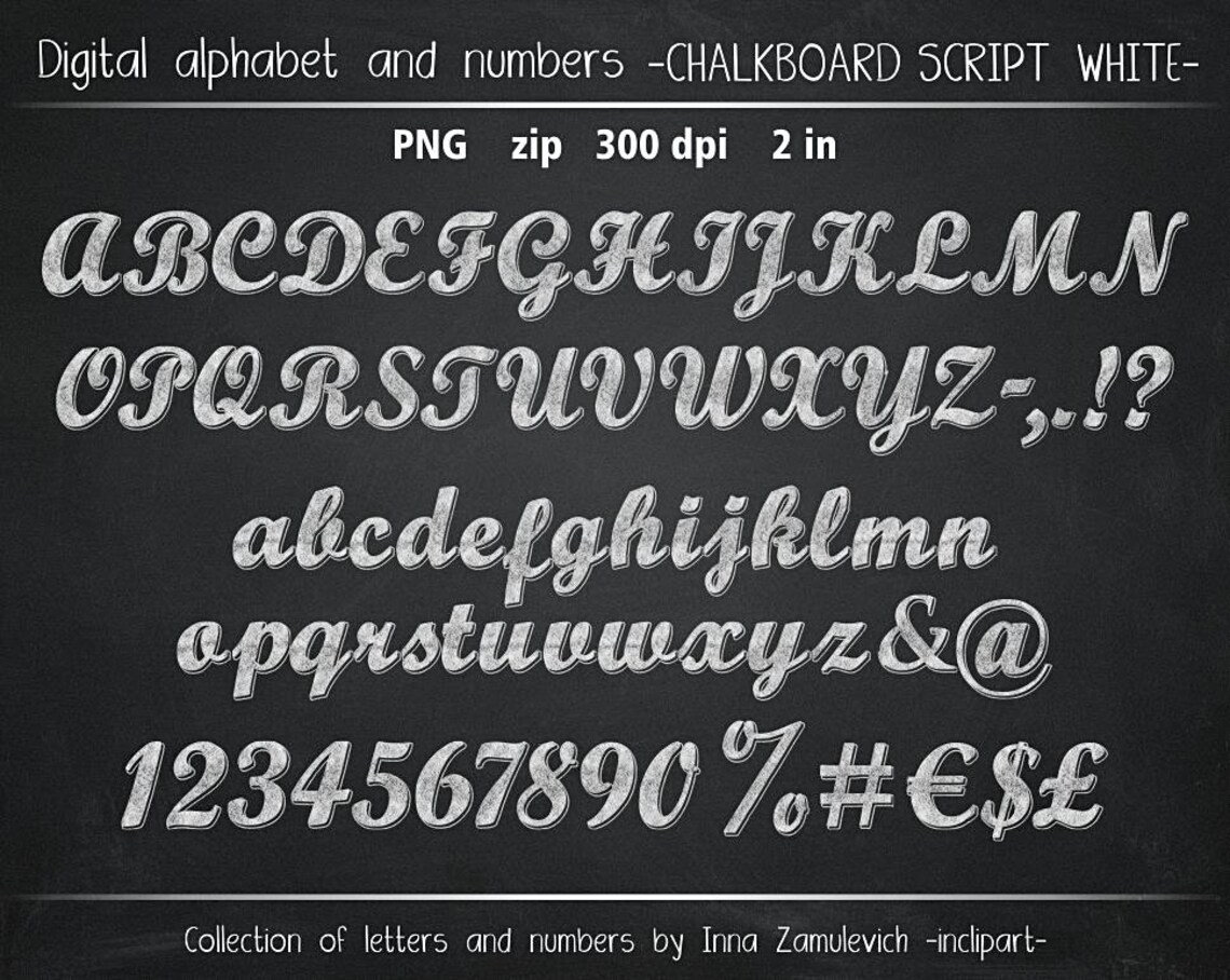 Chalk Clipart. Chalk Alphabet /numbers, Letters & Symbols/ Clip Art ...