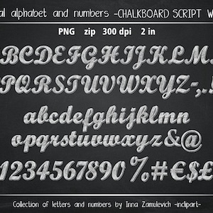 Chalk Clipart. Chalk Alphabet /numbers, Letters & Symbols/ Clip Art ...