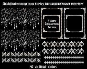 Round Pearl Frames and Borders Clip Art. Digital Download. Set | Etsy