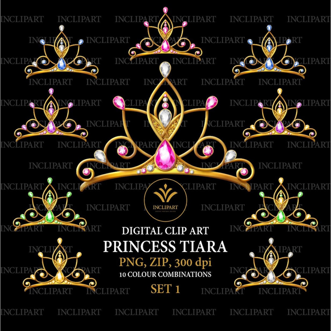 Princess Tiara, Crown PNG Digital Clipart. Gold and Diamonds ...