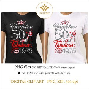 Chapter 50, Fabulous Since 1975, Digital Download in PNG File Format. 50th Birthday Digital ...