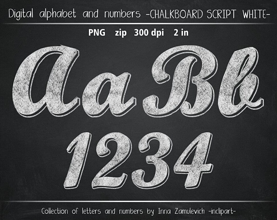 Chalk Clipart. Chalk Alphabet /numbers, Letters & Symbols/ Clip Art ...