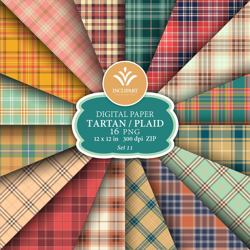 Green Orange Plaid - Etsy