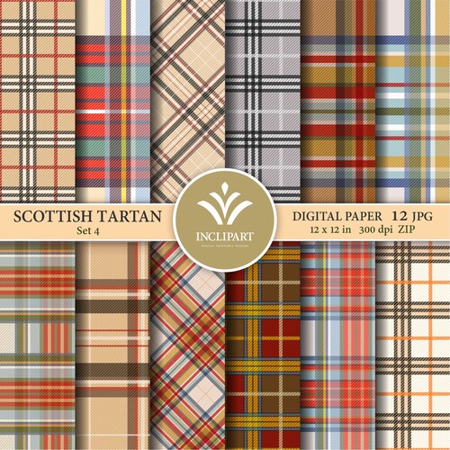 Tartan Digital Paper Clipart. Scottish Plaid Tartan Clipart. - Etsy ...