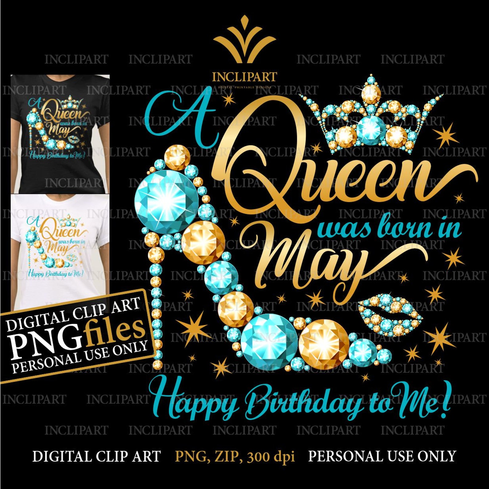 A Queen Was Born in May Digital Clipart PNG Format. Birthday - Etsy UK