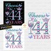 Cheers to 44 Years, Digital Clip Art PNG, JPG File Formats. 44th ...
