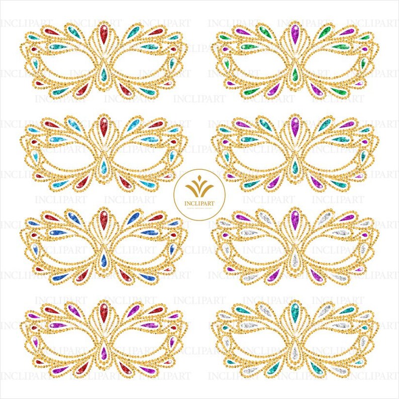 Carnival Masks Rhinestone Masks PNG File Format Digital - Etsy