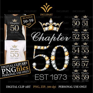 50th Birthday Chapter 50 59 Digital Clipart PNG File Format - Etsy