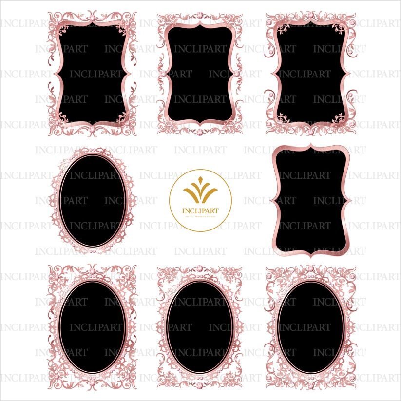 Rose Gold marcos digital clip art PNG. Marcos de oro rosa y - Etsy México