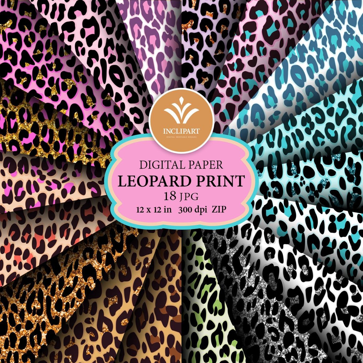 Leopard Cheetah Print Seamless Digital Paper. Set of 18 JPG - Etsy UK