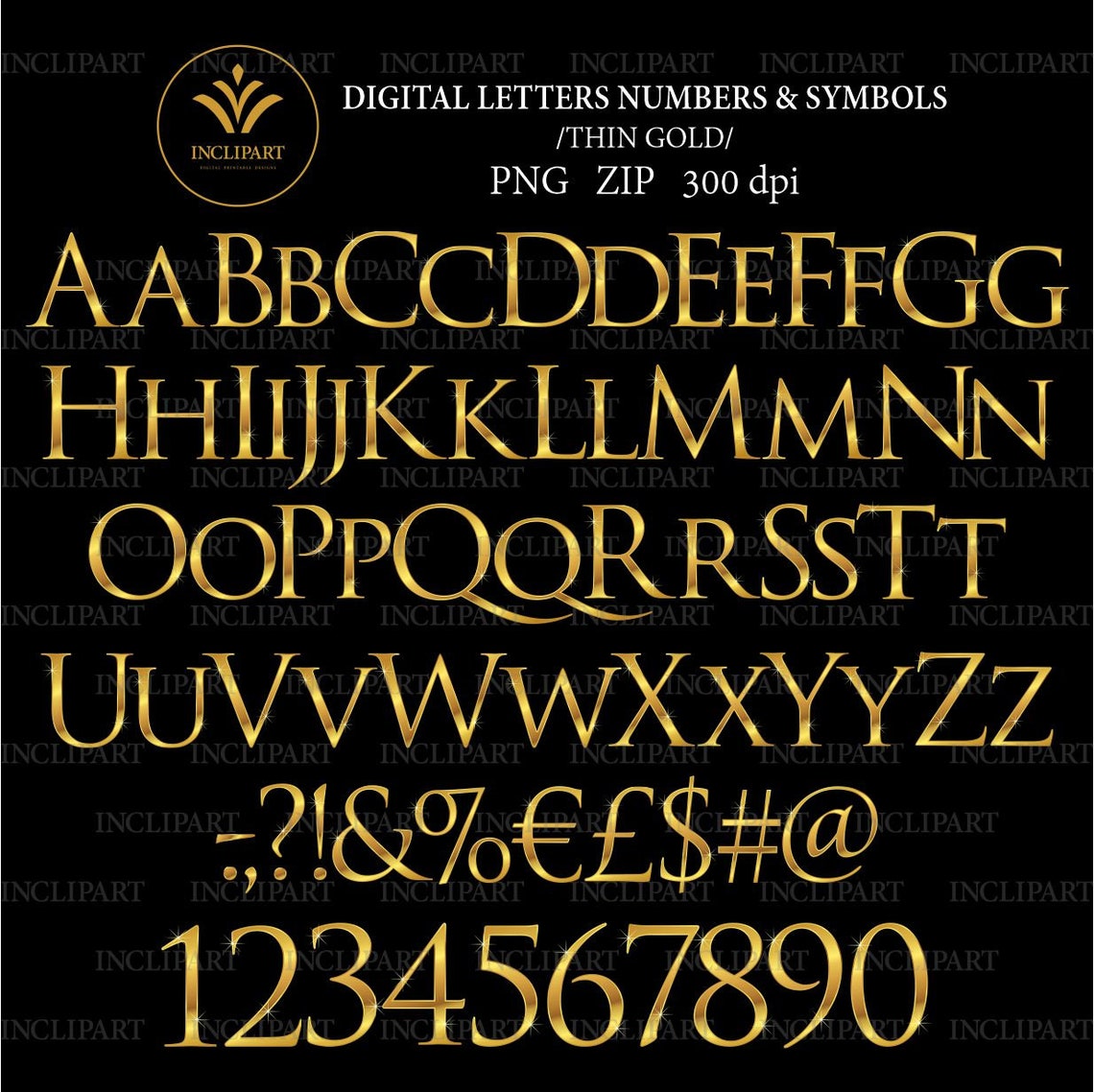 Gold Letters Numbers Symbols PNG Clipart. Metallic Gold - Etsy UK