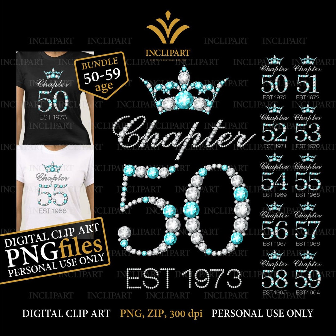 50th Birthday, Chapter 50 59 Digital Clipart PNG File Format for 2023 ...