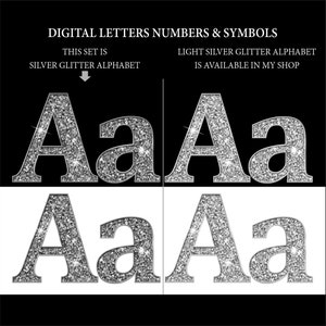 Silver Glitter Alphabet Digital Clipart PNG File Format. Letters and ...