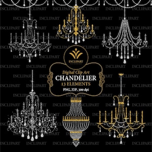 Chandelier Clipart. Rhinestone Chandelier Clip Art. Party Gold and ...
