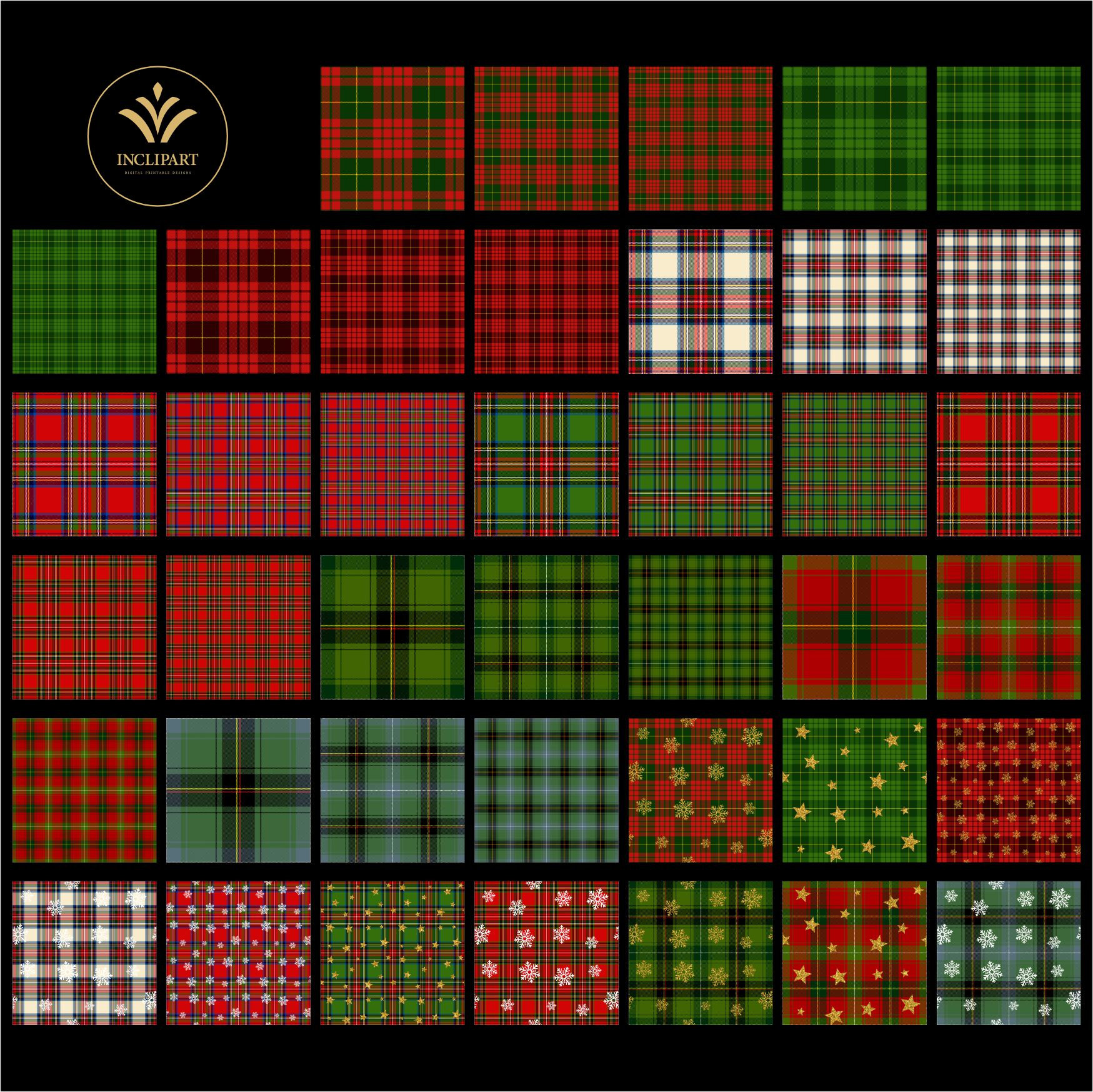 Christmas Tartan Digital Paper Clipart PNG. Scottish Plaid - Etsy