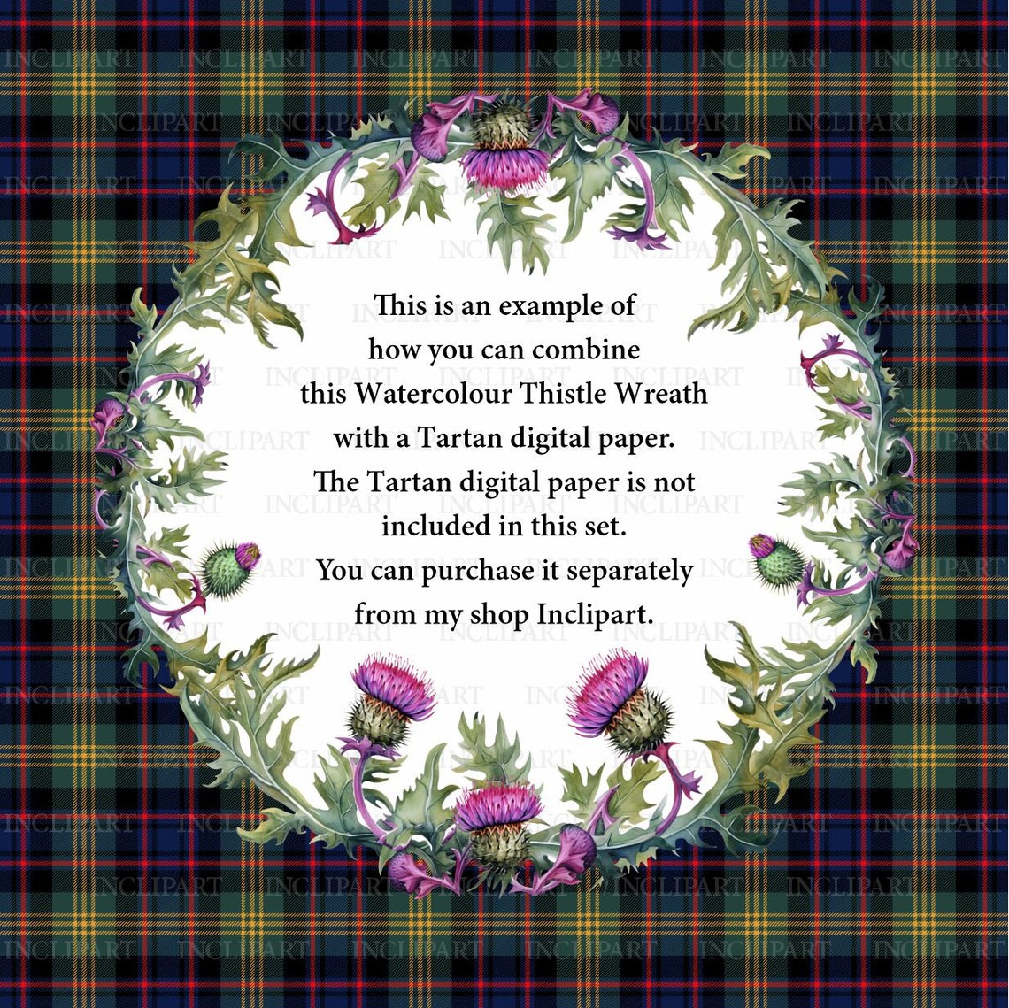 Watercolor Thistle Wreath Book Divider PNG Digital Clip Art. - Etsy UK