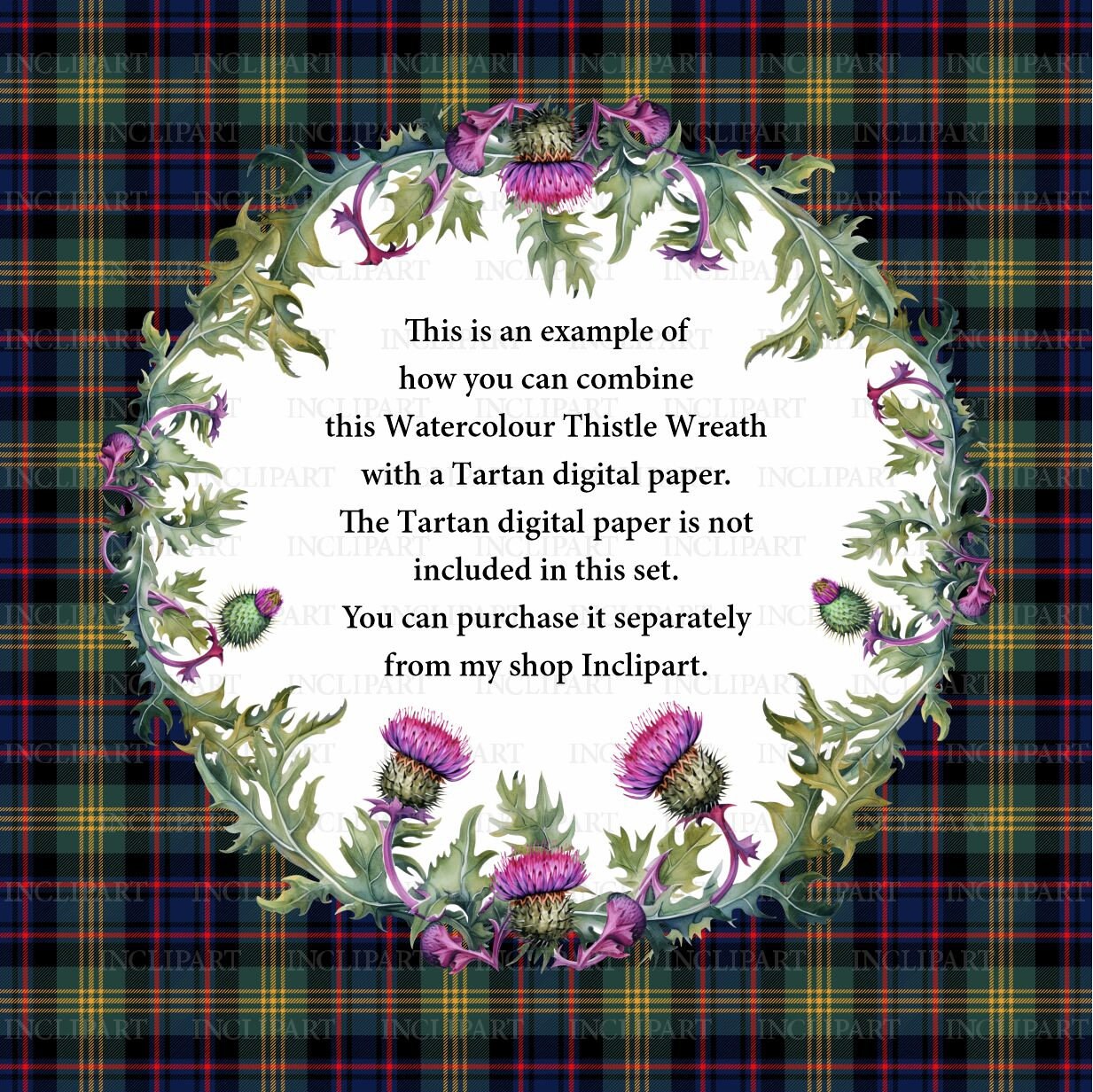 Watercolor Thistle Wreath Book Divider PNG Digital Clip Art. - Etsy UK