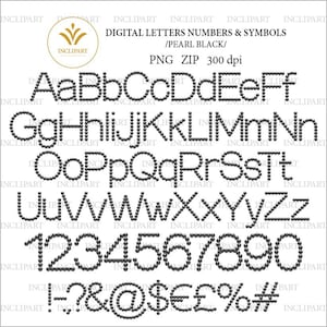 Pearl Letters and Numbers Digital Alphabet Clip Art in PNG File Format. Black Pearl Alphabet ...