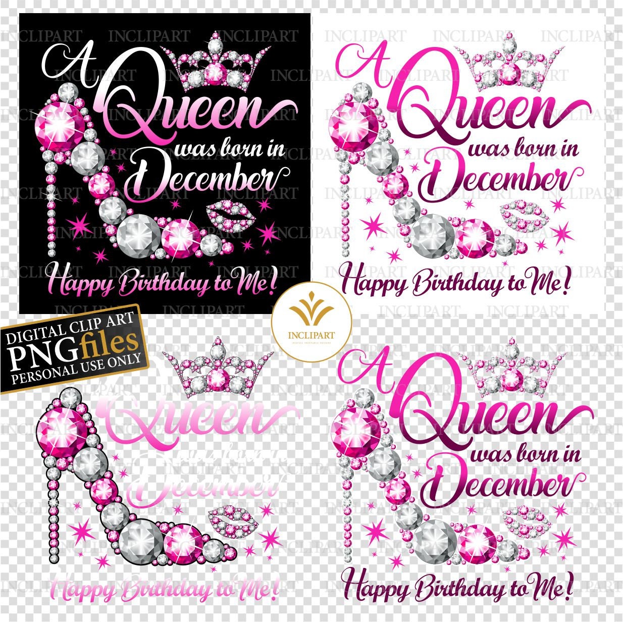 A Queen Was Born in December Digital Clipart PNG Format. - Etsy