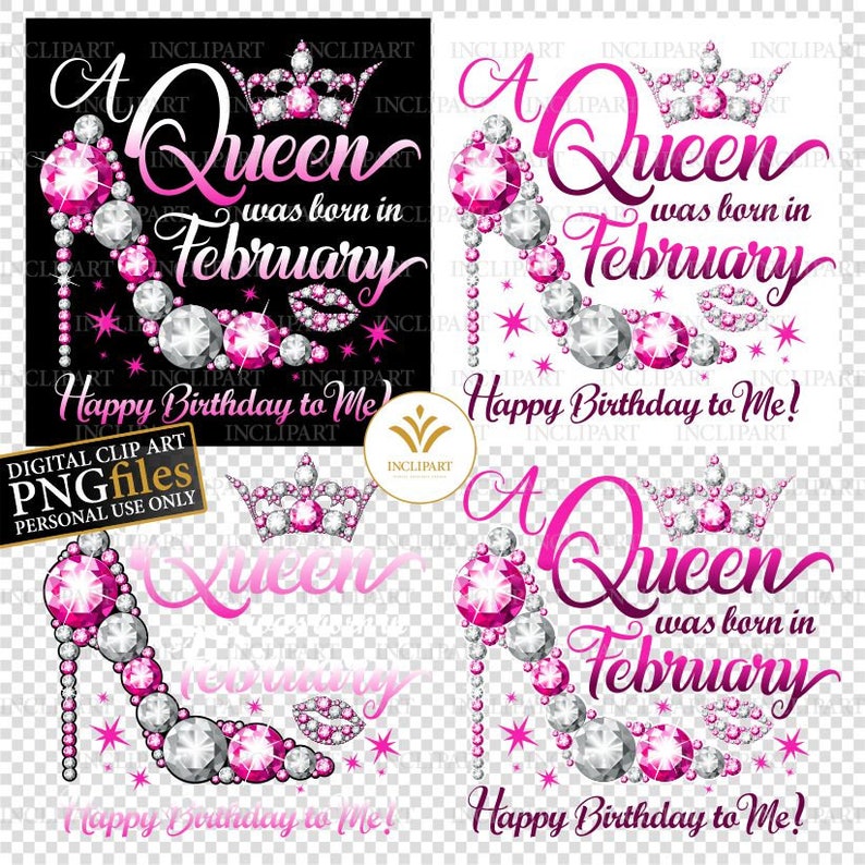 A Queen Was Born in February Digital Clipart PNG Format. - Etsy