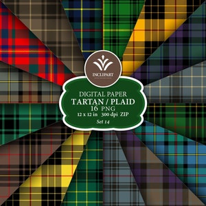 Green, Brown Tartan Digital Paper Clipart PNG Files. Seamless ...