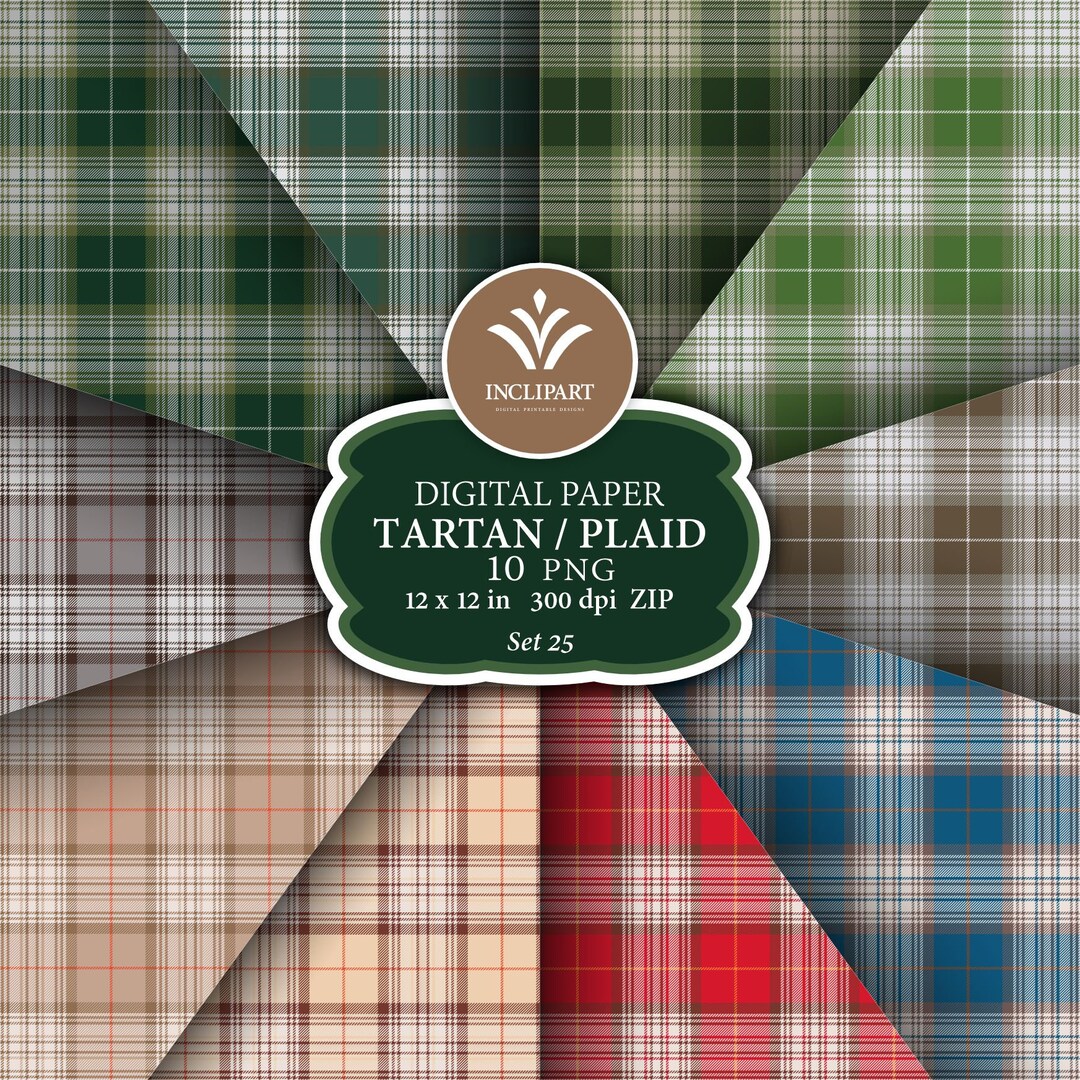 Tartan Digital Paper Clipart PNG File Format. Kelso Tartan, Scottish ...