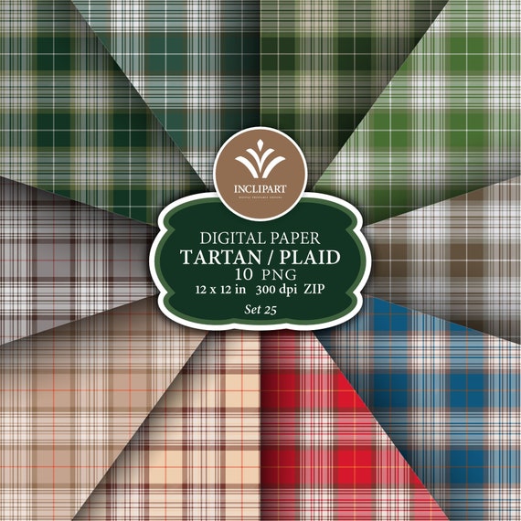 Tartan Digital Paper Clipart PNG File Format. Kelso Tartan - Etsy