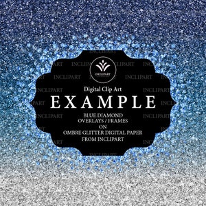 Blue Diamond Frames, Overlay Clipart. Digital Sparkle Rhinestone Frames ...