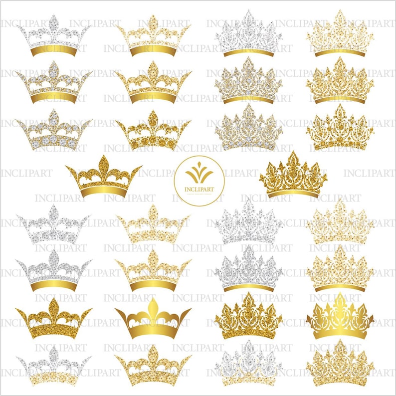 Crown Clipart PNG. Gold, White. Ladies, Bridal Crowns Clipart. Fashion ...