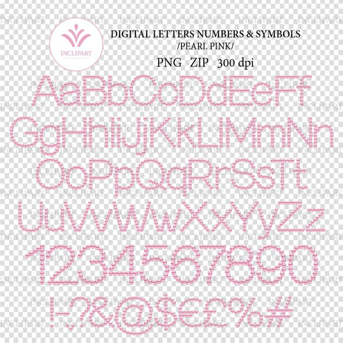 Pearl letters and numbers Digital alphabet clip art in PNG | Etsy