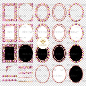 Pink and Gold Diamond Frames Borders Overlay Clip Art PNG | Etsy