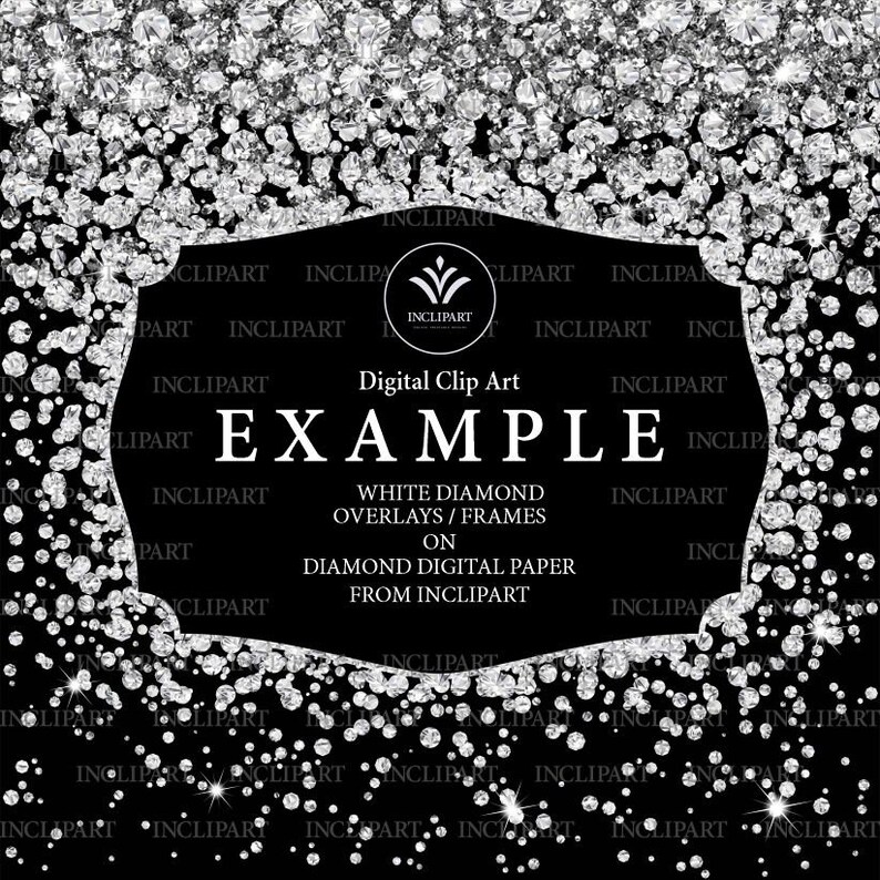 Diamond Frames Overlay Clipart. Digital Sparkle Frames | Etsy UK