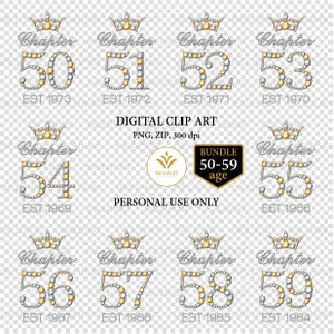50th Birthday, Chapter 50 59 Digital Clipart PNG File Format for 2023 ...