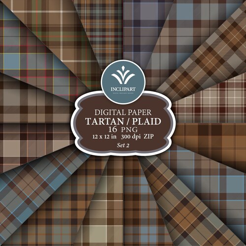 Tartan Digital Paper Clipart PNG Files. Seamless Background - Etsy