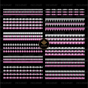 Diamond Borders Digital Clip Art PNG Format. Rhinestone, Crystal White ...