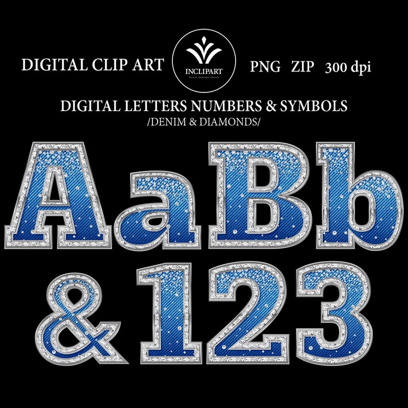 Denim Letters Template - Etsy